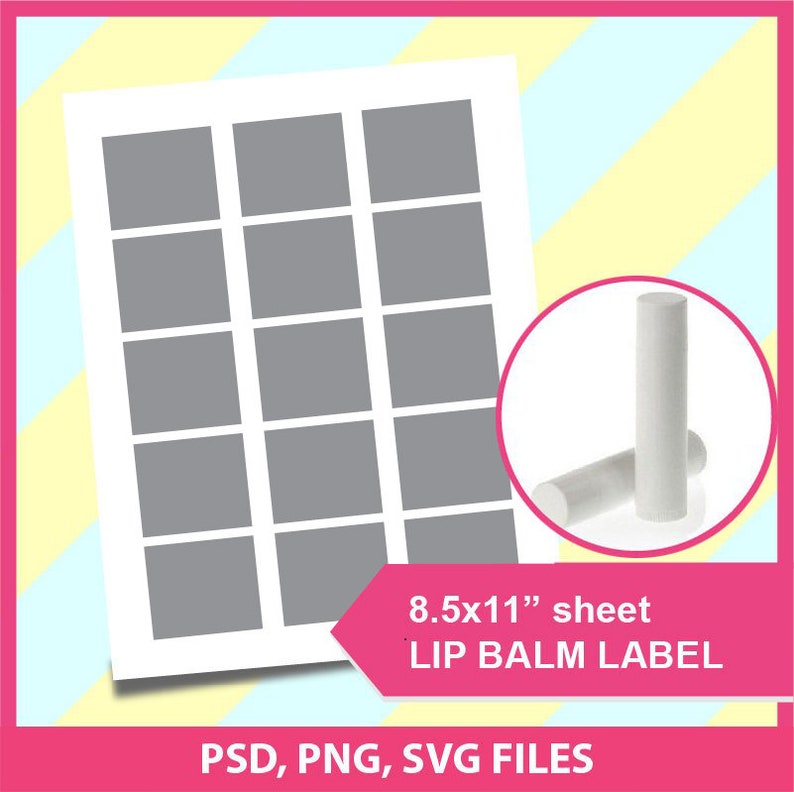 Chapstick Label Template Lip Balm Template Microsoft Word Etsy