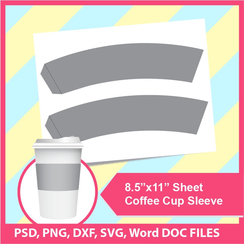 Paper Cup Sleeve Template PSD PNG And SVG Microsoft Word Etsy