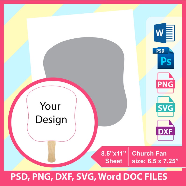 Church Fan Paddle Fan Template PSD PNG And SVG Microsoft Etsy