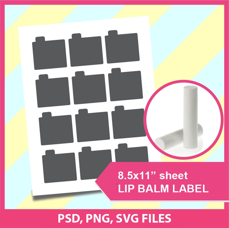 Chapstick Label Template Lip Balm Template Microsoft Word Etsy