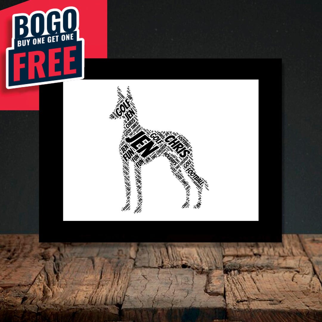 Personalised Ibizan Hound Word Art - Capture Your Pet's Essence - A4 ...