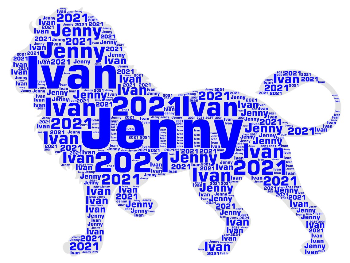 Personalised Lion Word Art Print - Etsy