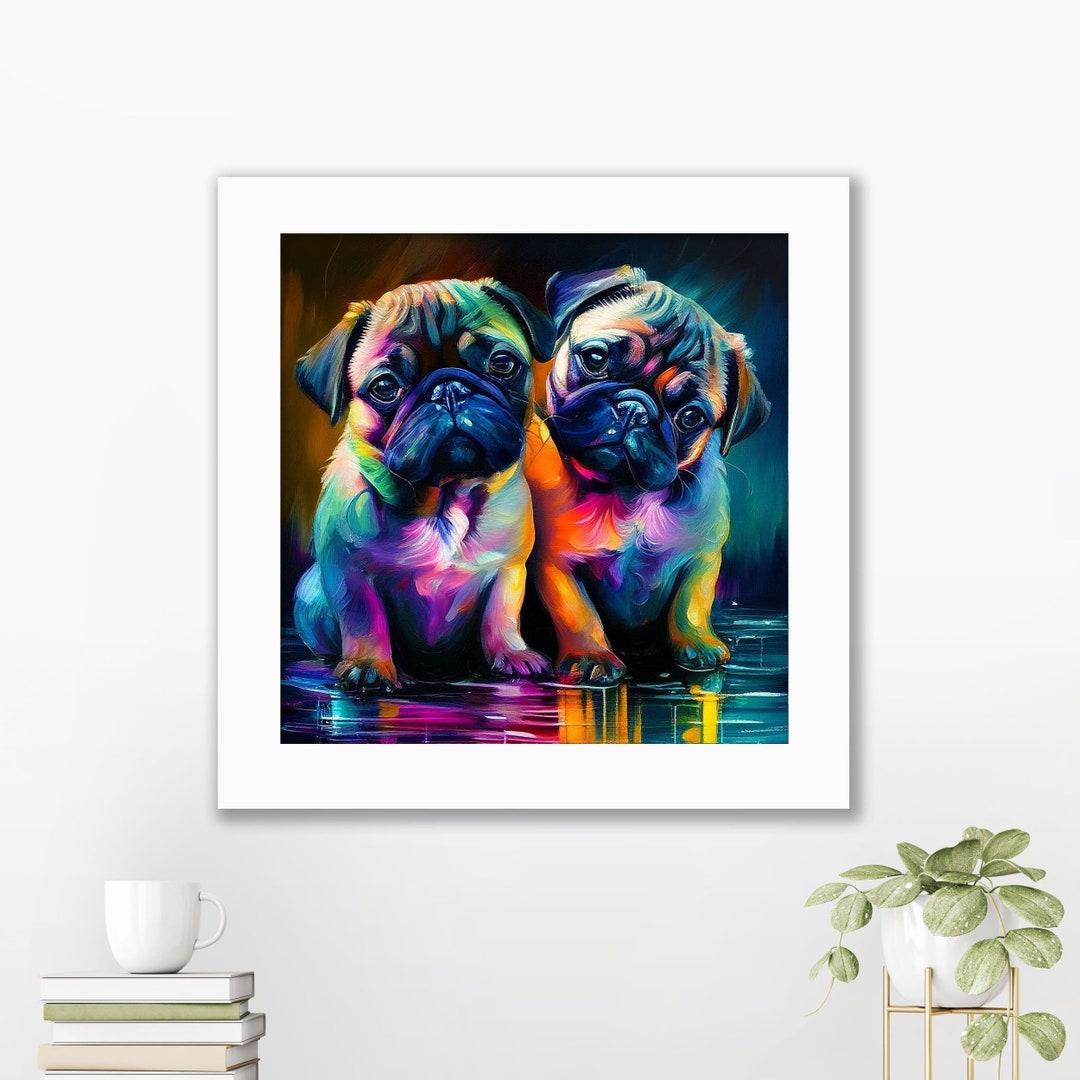Stunning Pug Print, 10x10inches, Framed, Limited Edition - Etsy