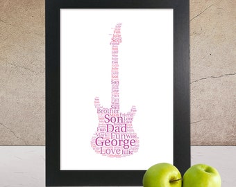 Guitar Word Art | Etsy