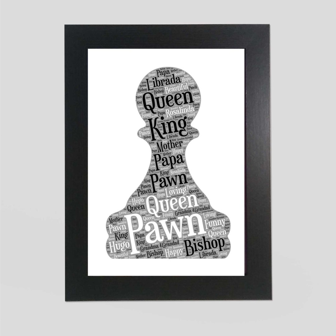 Personalised Chess Pawn Word Art Print - Etsy