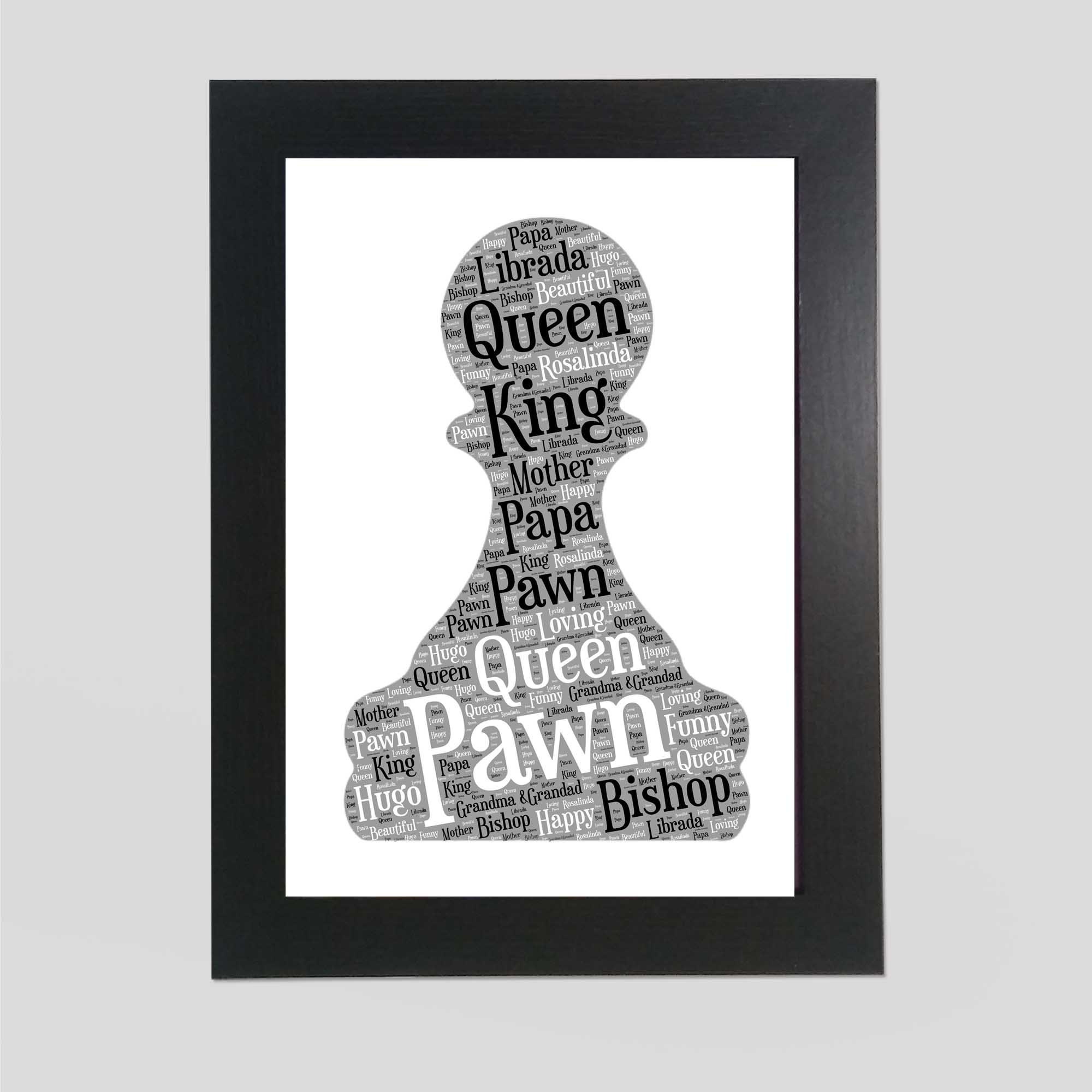 Personalised Chess Pawn Word Art Print - Etsy