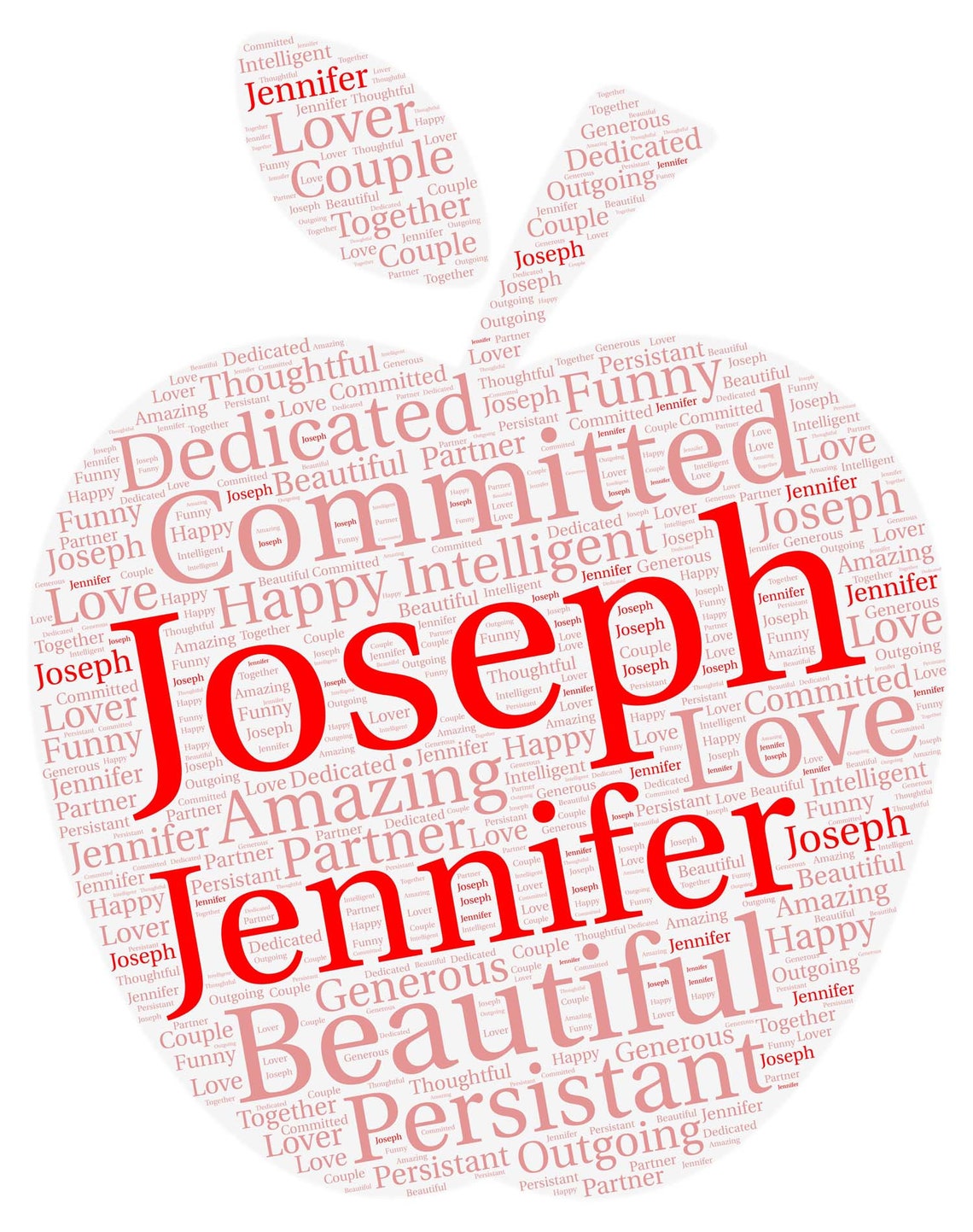 Personalised Apple Word Art Print - Etsy
