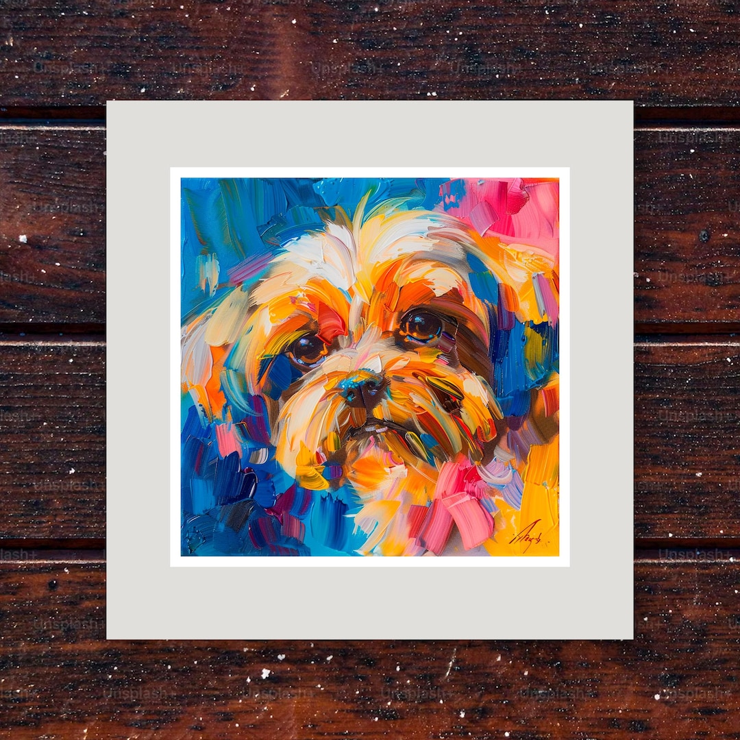 Shih Tzu Wall Art: Charming 10x10 Inch Framed Print for Dog Lovers ...