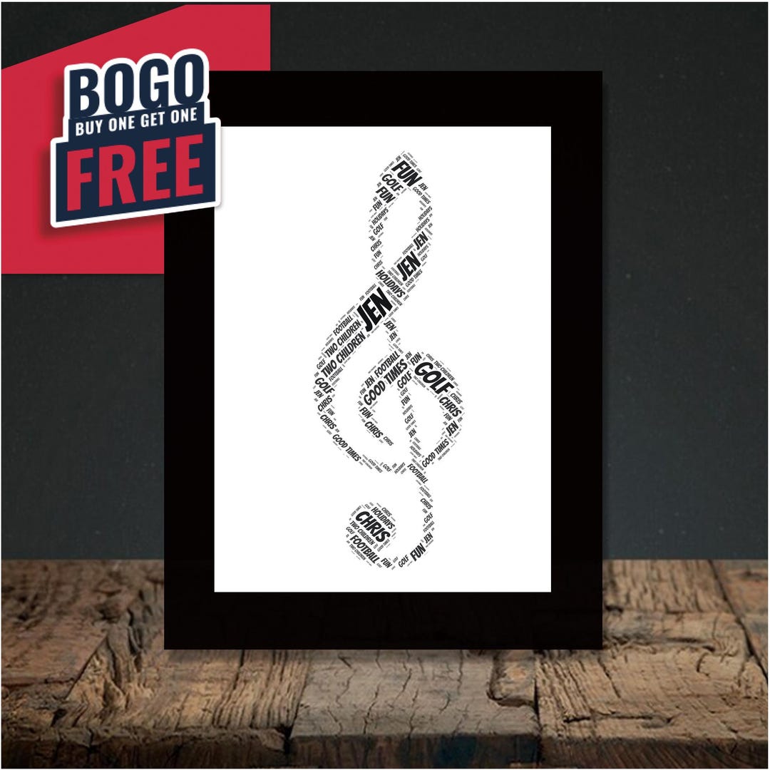 Personalised Musical Note Word Art - Transform Your Space With A4 and ...