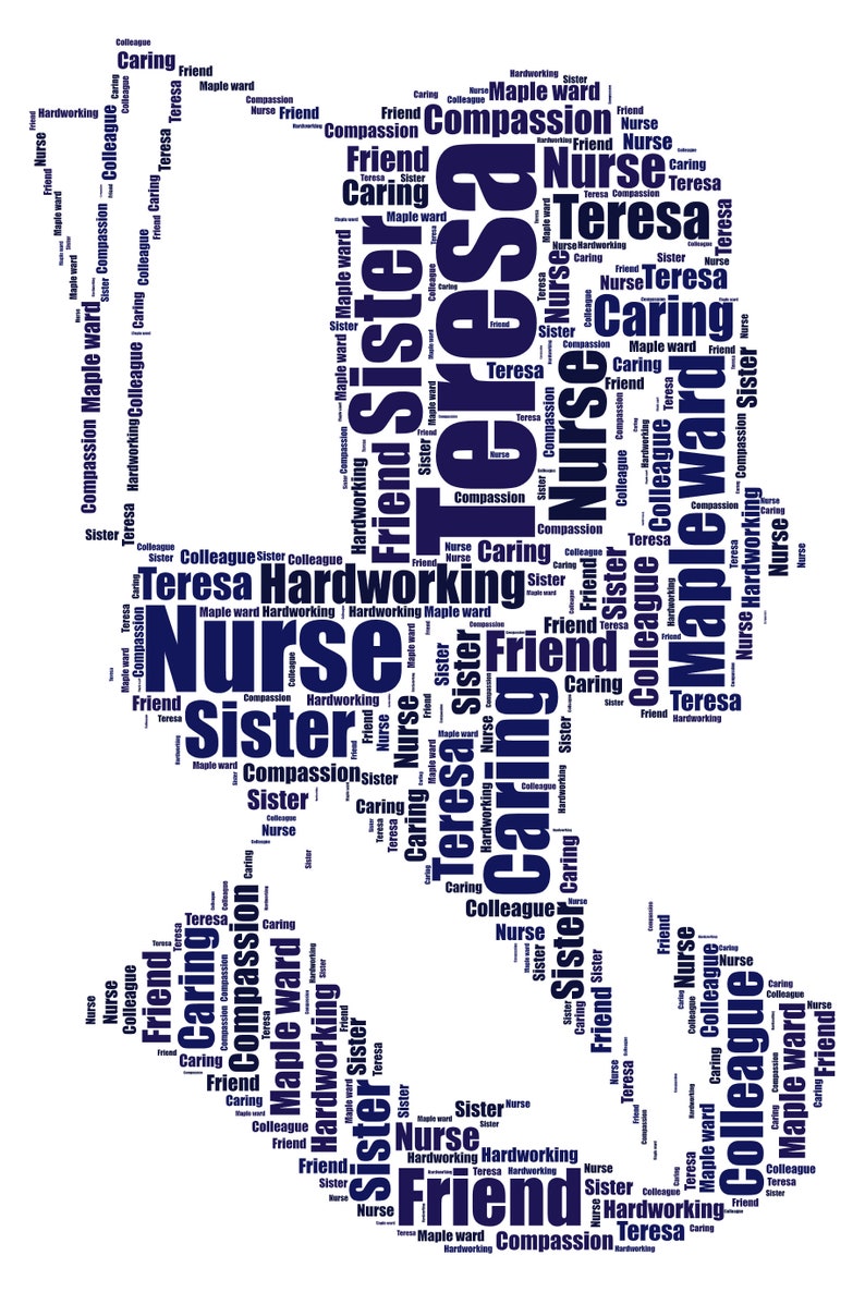 Personalised Nurse Word Art Print - Etsy