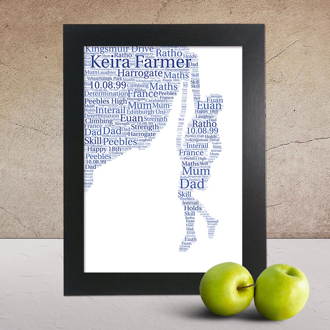 Personalised Climber Word Art Print - Etsy