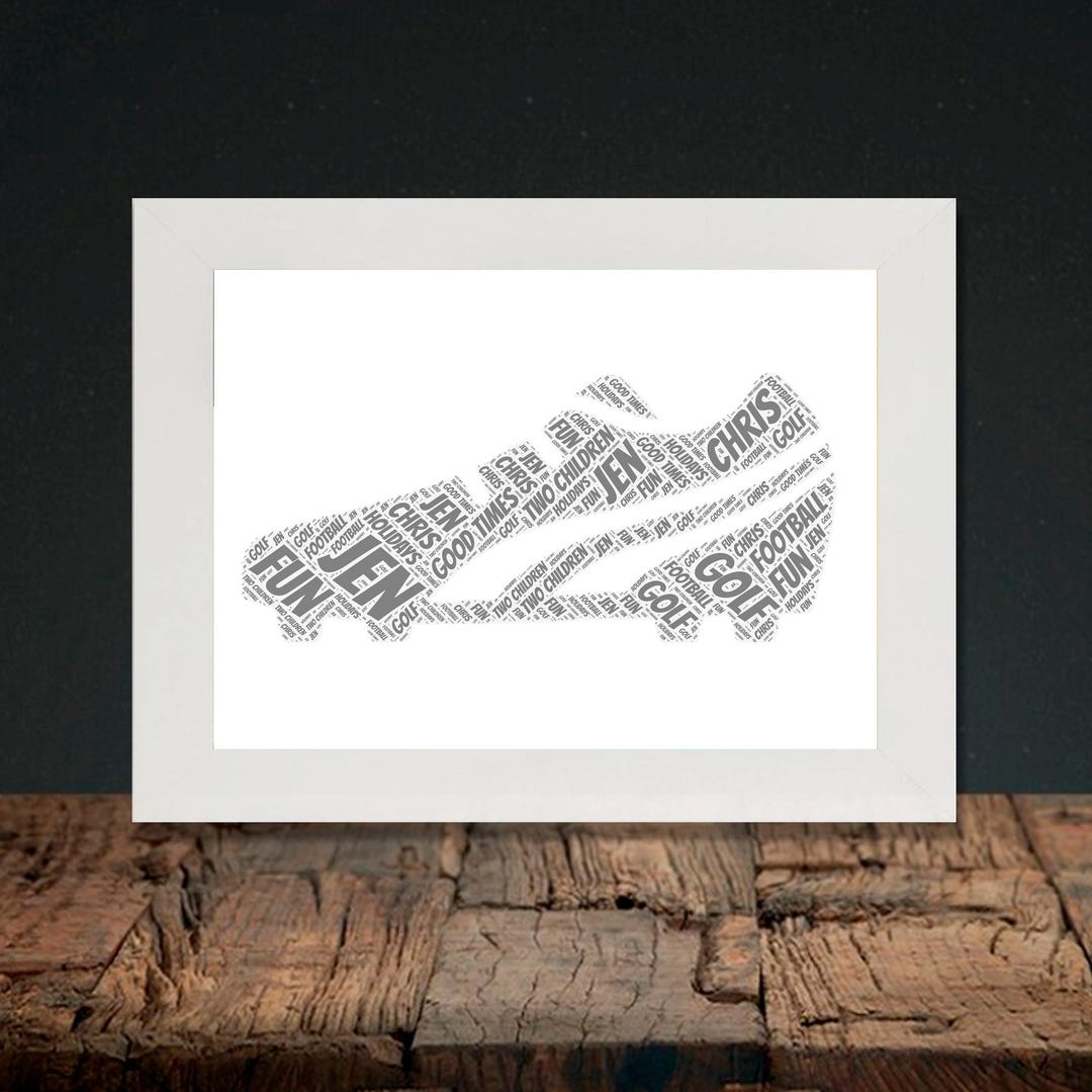 INSTANT Personalised Football Boot Word Art Print TWO Digital Prints - Etsy