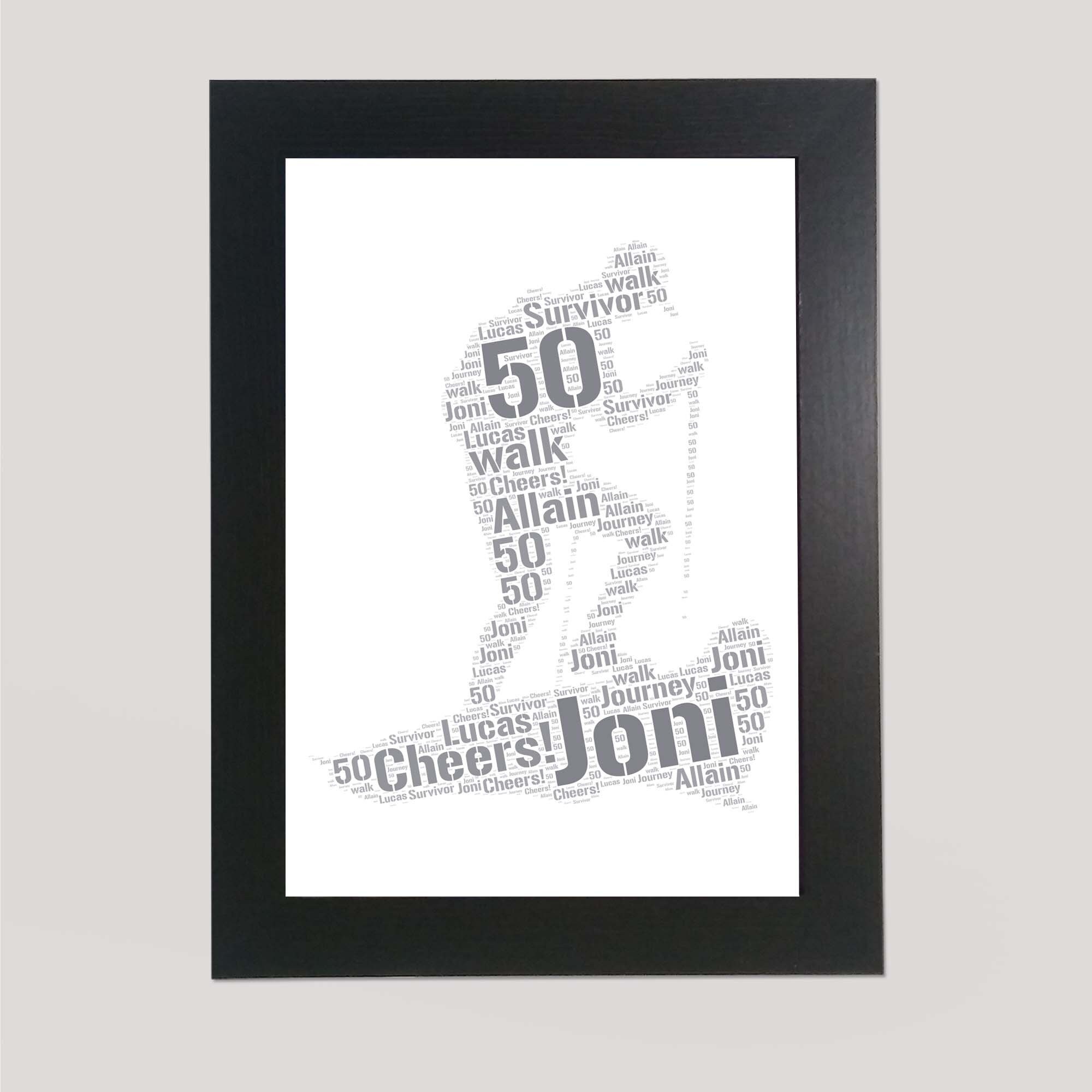 Personalised Hiker Word Art Print | Etsy