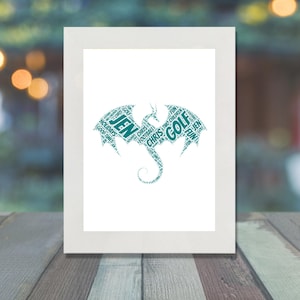 Personalised Dragon Word Art - Transform Your Space With Unique A4 and ...