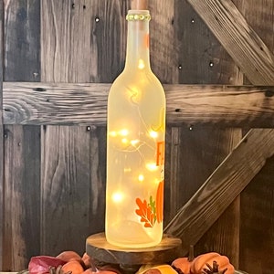Fall Decor/hello Fall/fall Pumpkins/wine Bottle Light/led Wine Bottle ...