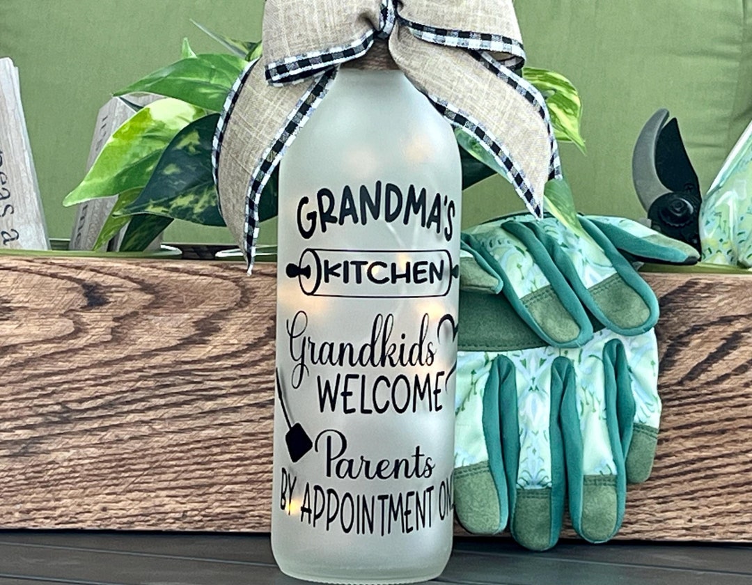 Grandma's Kitchen/led Cork Light Wine Bottle Light/grandparent Gift ...