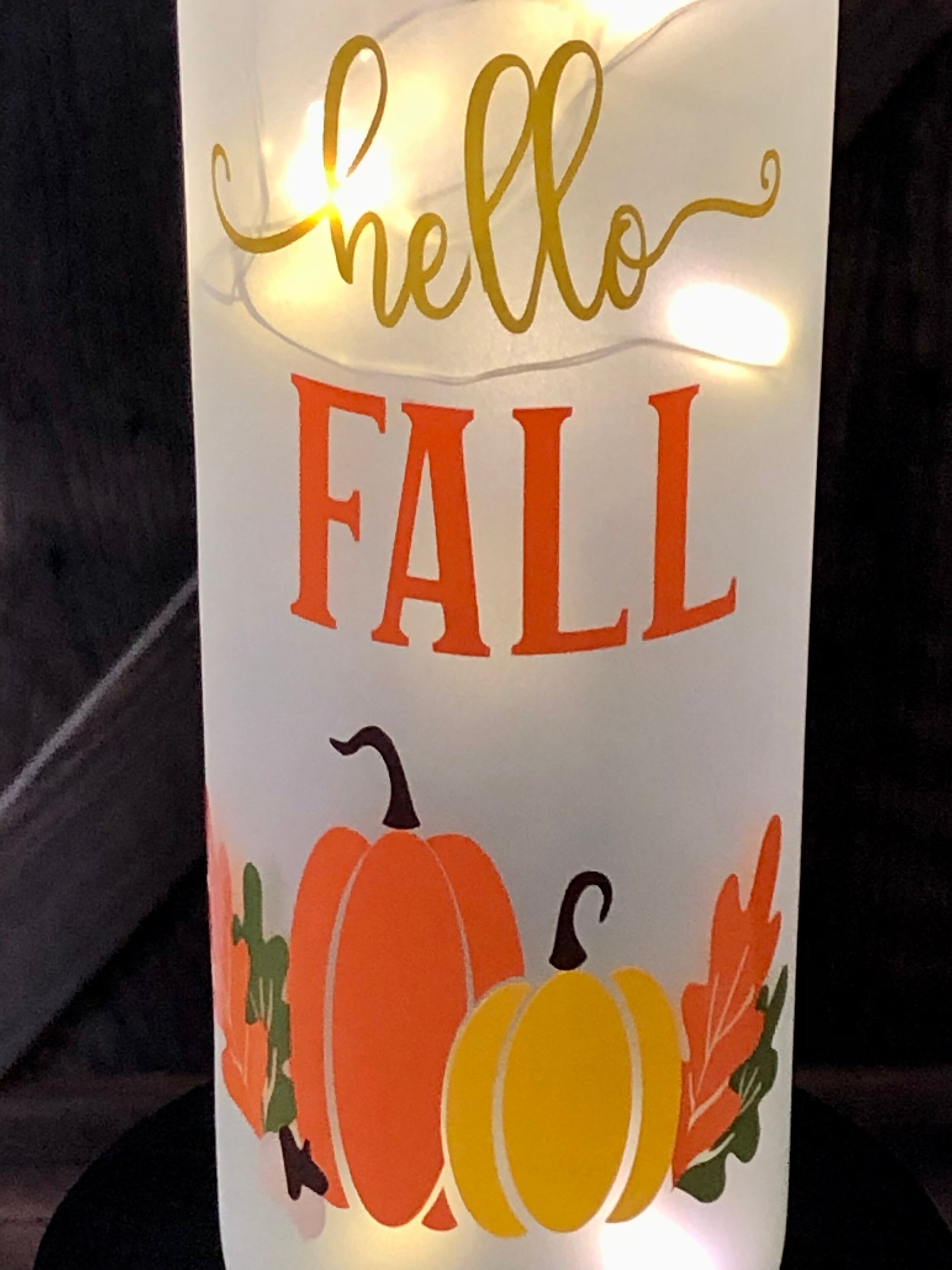 Fall Decor/hello Fall/fall Pumpkins/wine Bottle Light/led Wine - Etsy