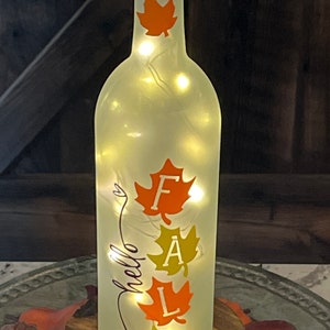 Fall Decor/hello Fall/fall Pumpkins/wine Bottle Light/led Wine Bottle ...