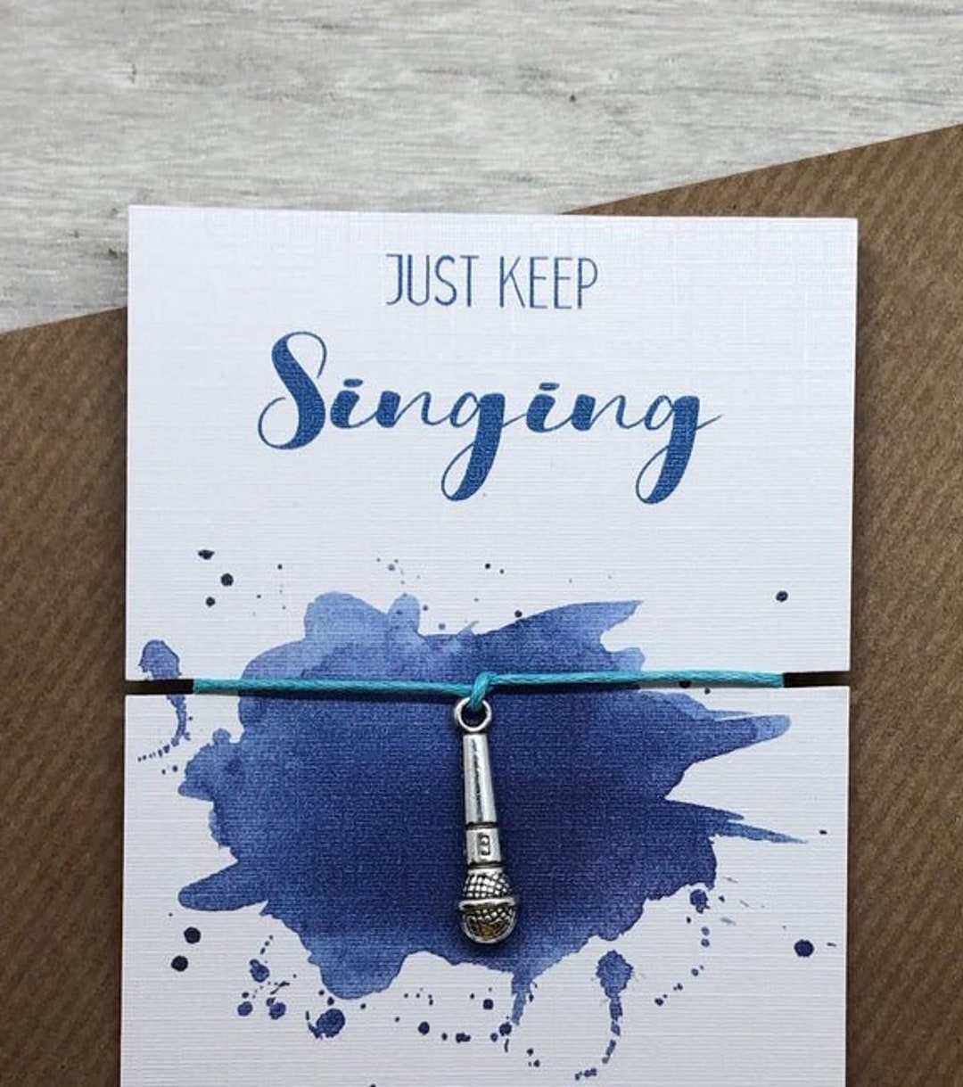 Singer Gift: Microphone Charm Bracelet, Thank You Card - Etsy