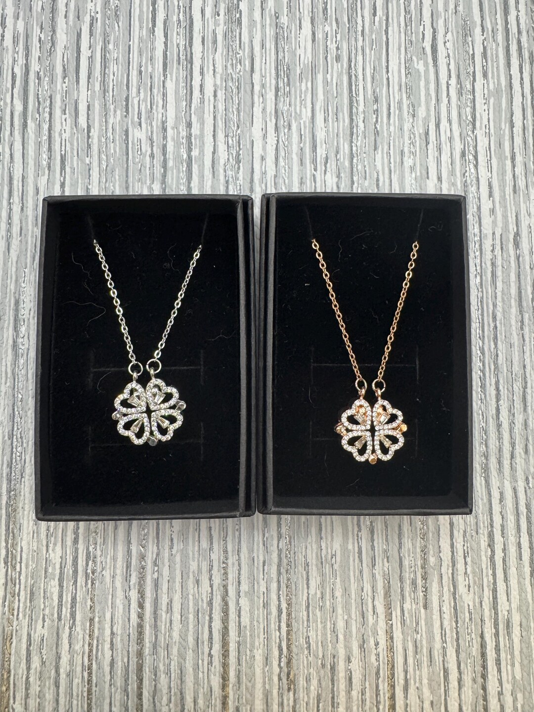 Four-heart Clover Necklace – Dainty Heart Chain Clover Pendant, Lucky ...