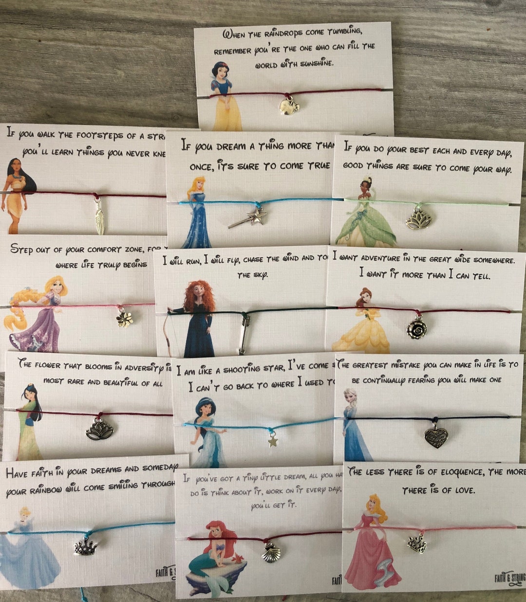 Princess Friendship Bracelet Disney Princess Gift Disney Princess Wish ...