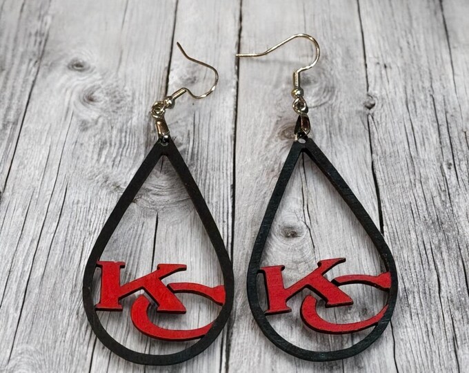 Kansas City Chiefs Embossed Arrowhead Hoop Earrings - Red - KC Earrings ...