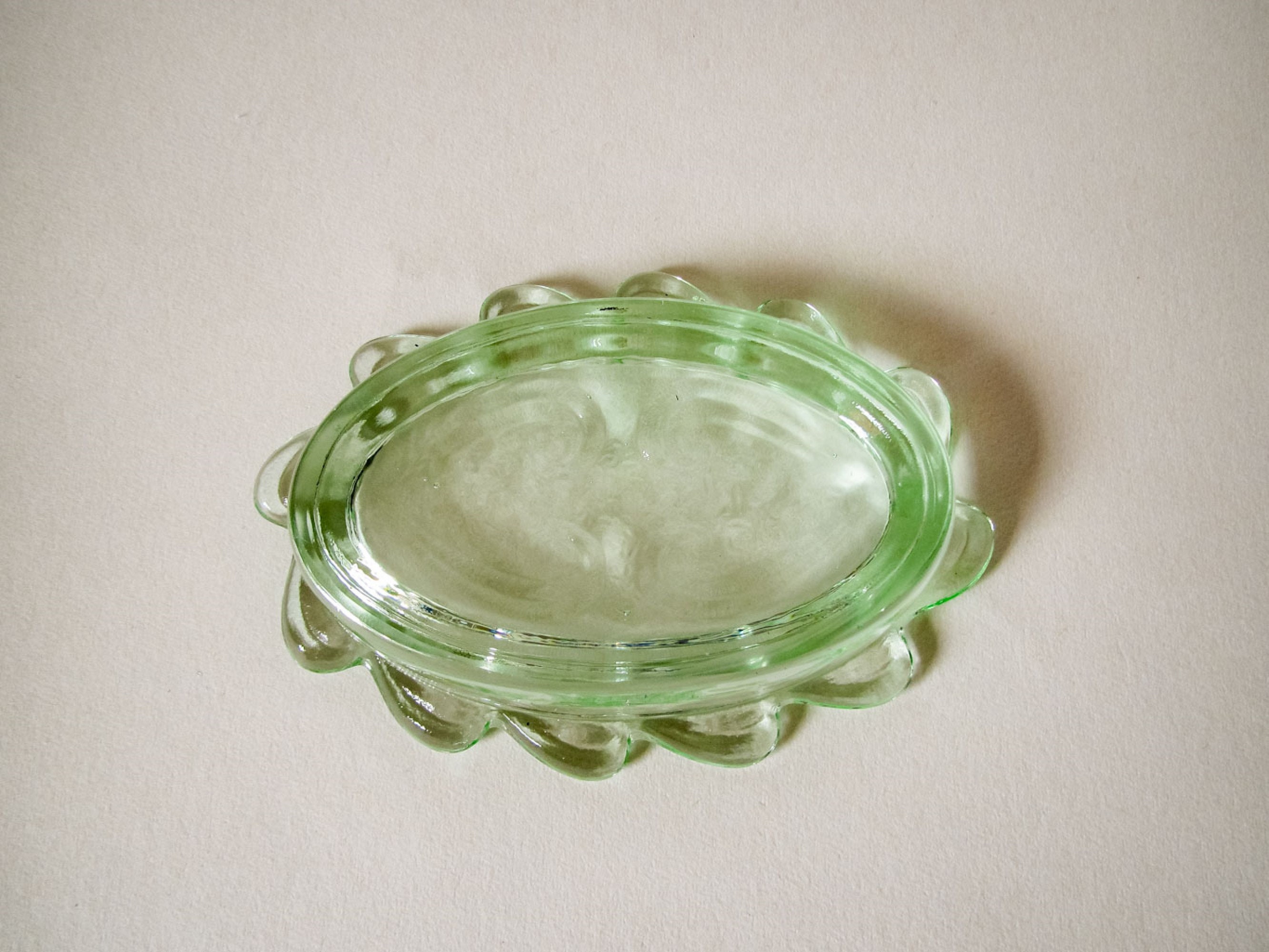 Vintage Green Glass Dressing Table Set Bagley Glass Rutland | Etsy