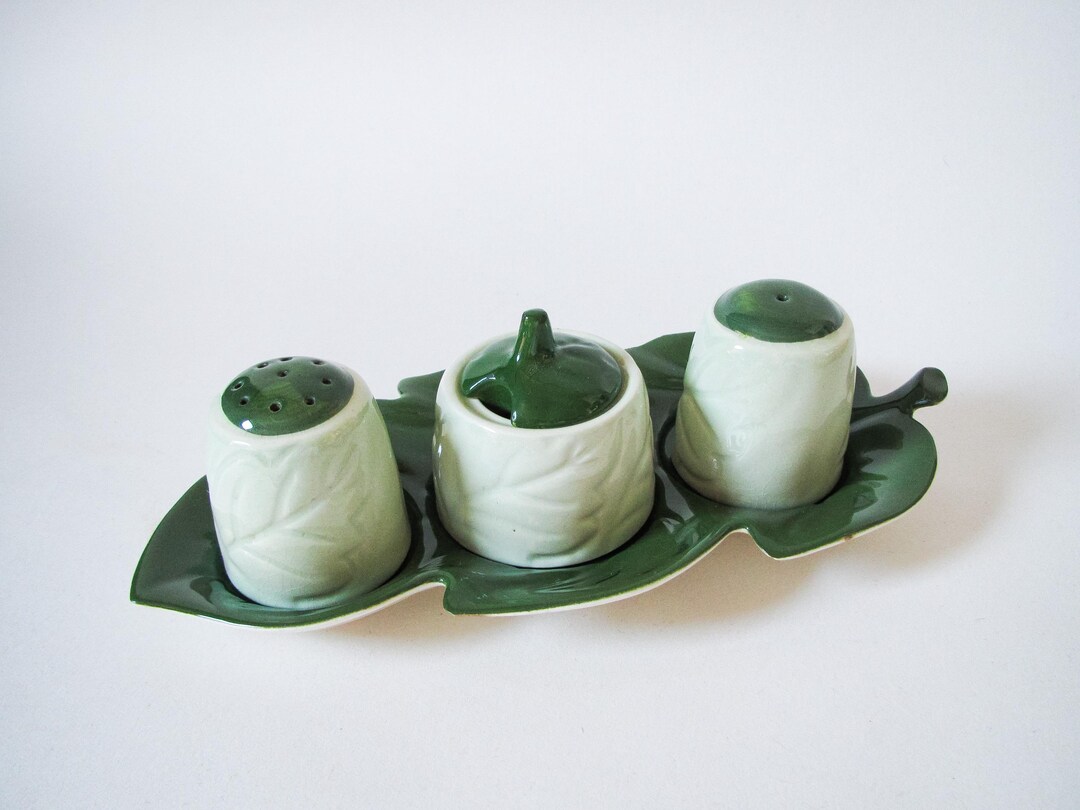 Carlton Ware Cruet Set on Stand, Leaf Shape, Australian Design, Vintage ...