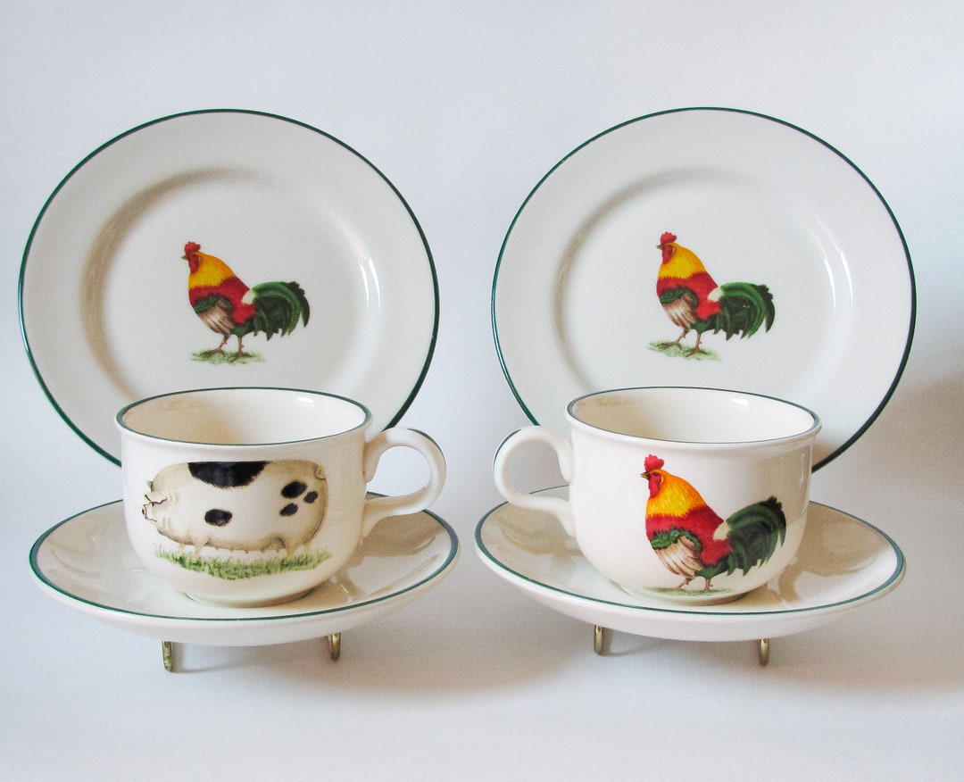 T.G. Green Cloverleaf Farm Animals Cup, Saucer, Tea Plate Trios X 2 ...