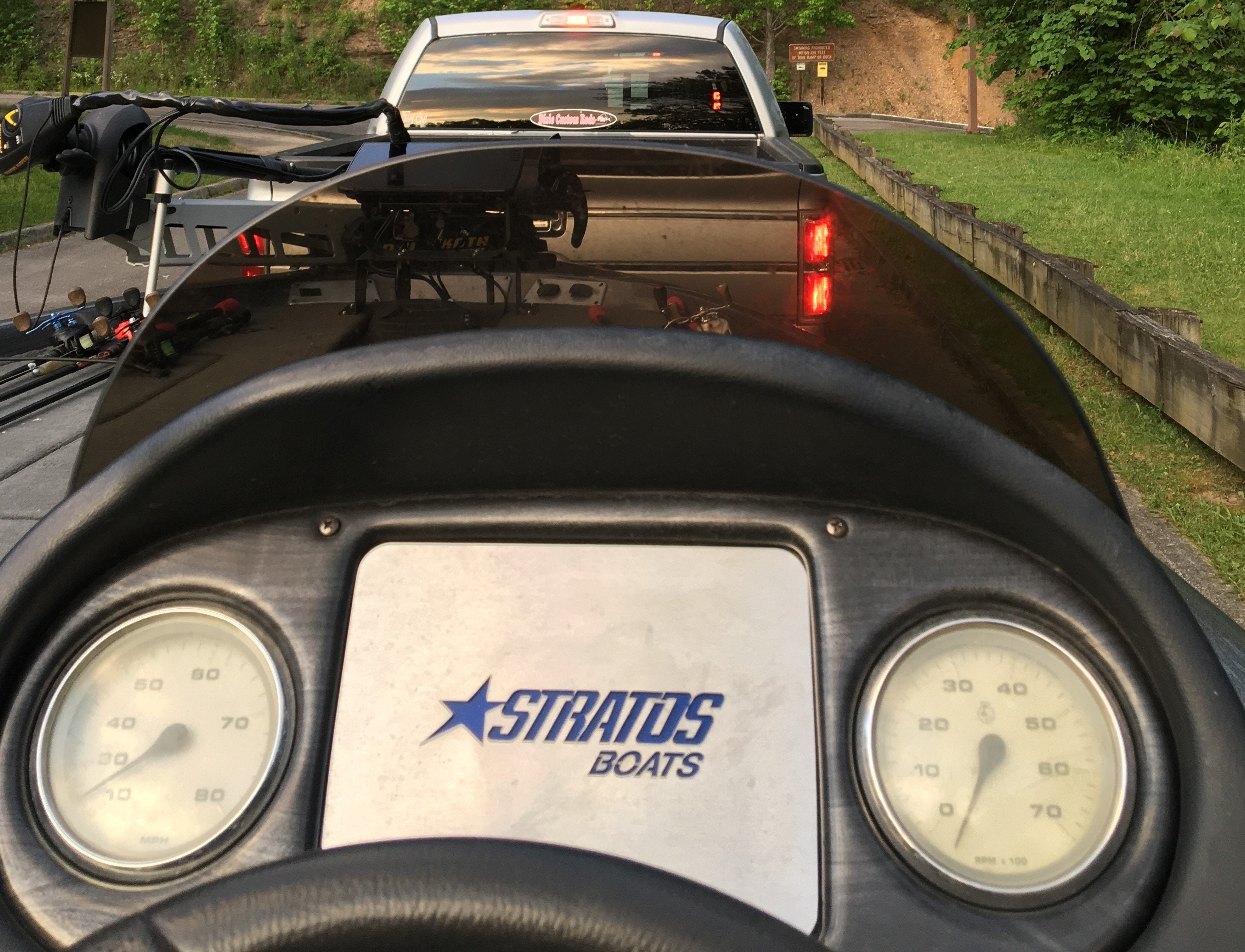 Stratos Boat Center Dash Plate - LED Lite-up - Brushed Finish Stainless ...