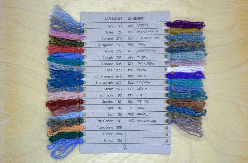 Jamieson's of Shetland Spindrift Yarn Colour/shade Char - Etsy