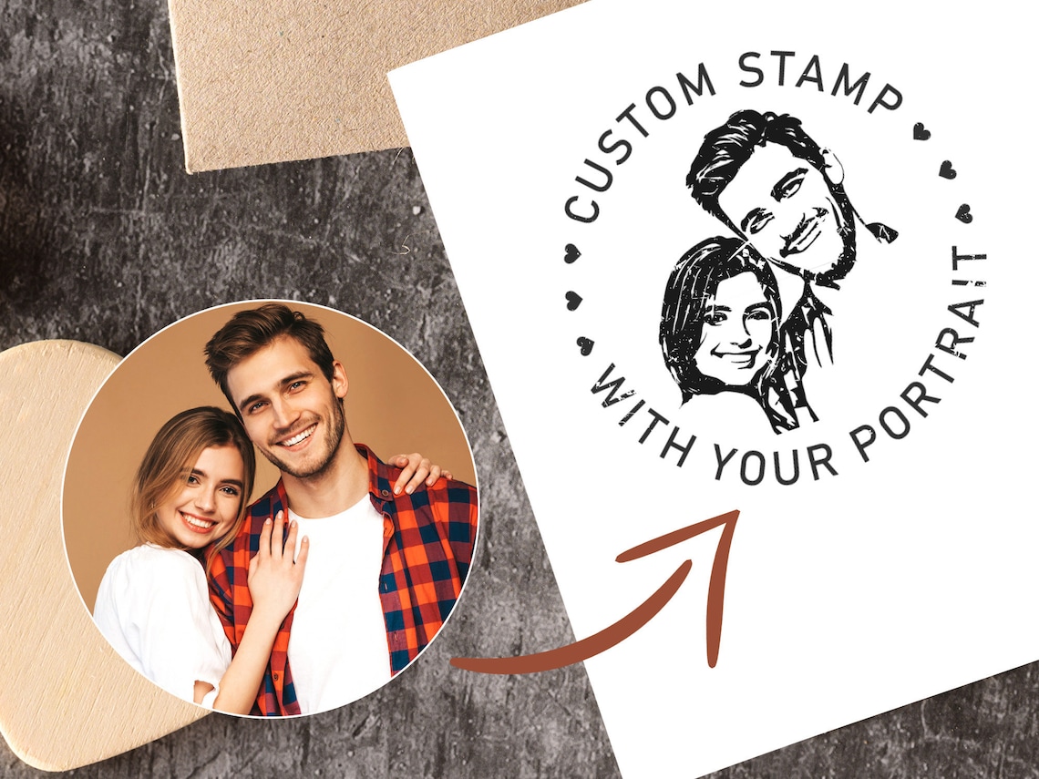 Customized Self-inking Portrait Stamp From Photo 5 Ink Color - Etsy
