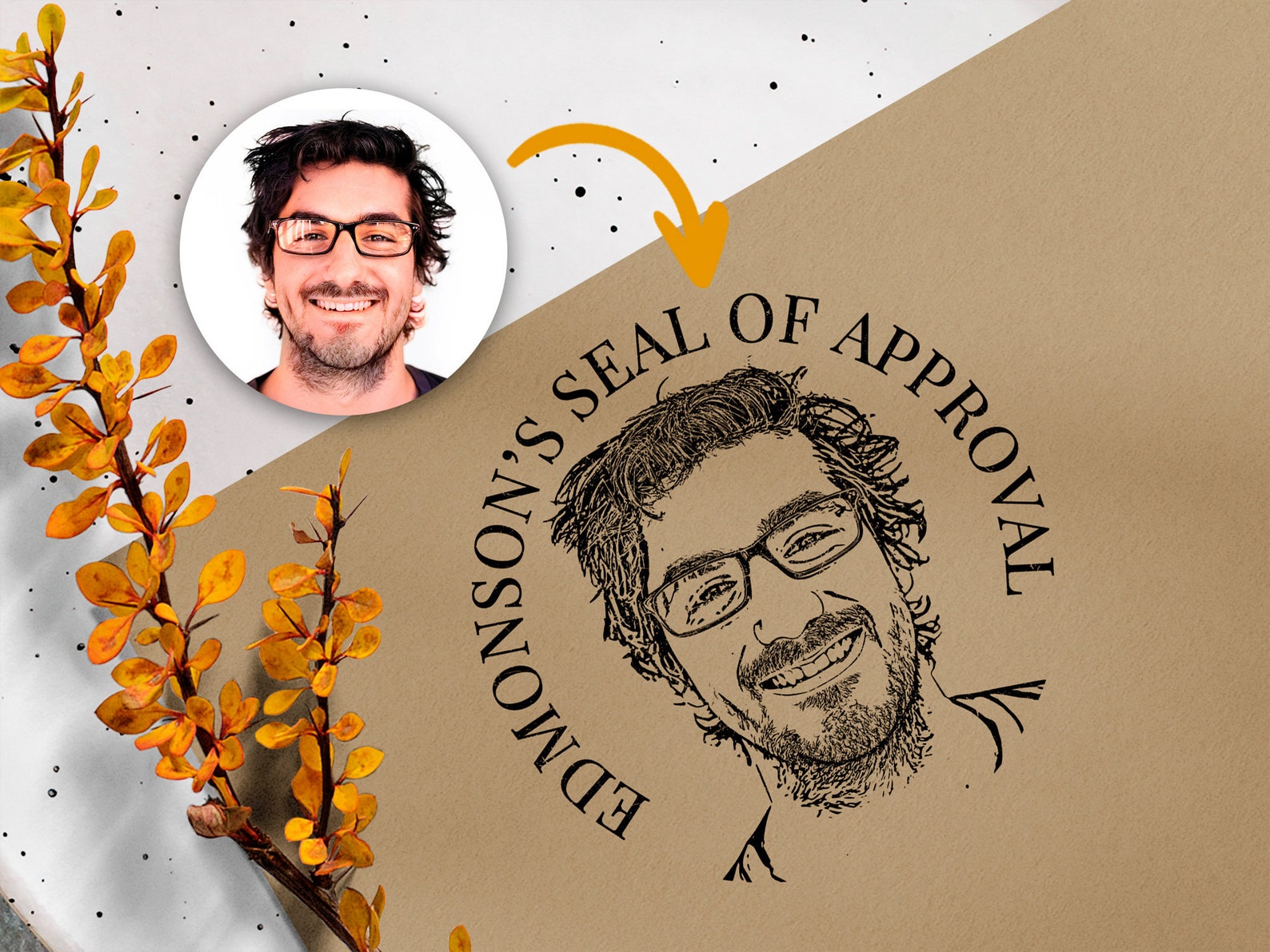 Customized Self-inking Portrait Stamp From Photo 5 Ink Color Ink-self ...