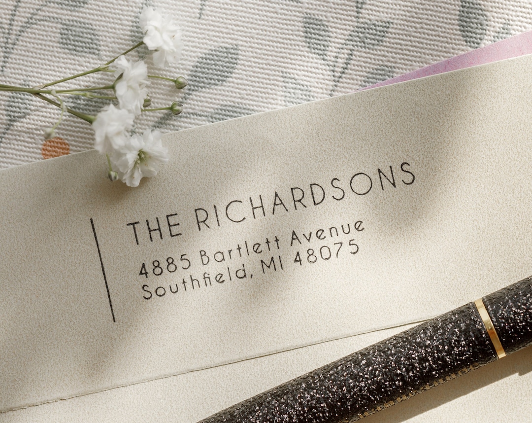 Custom Ink Address Stamps, Self-inking Address Stamp, Modern Address ...