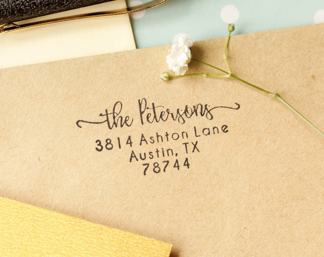 Custom Address Stamp, Self-inking or Handle, Decorative Envelope Stamp ...