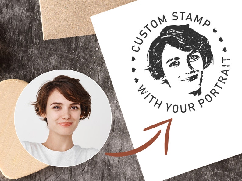 Customized Self-inking Portrait Stamp From Photo 5 Ink Color - Etsy