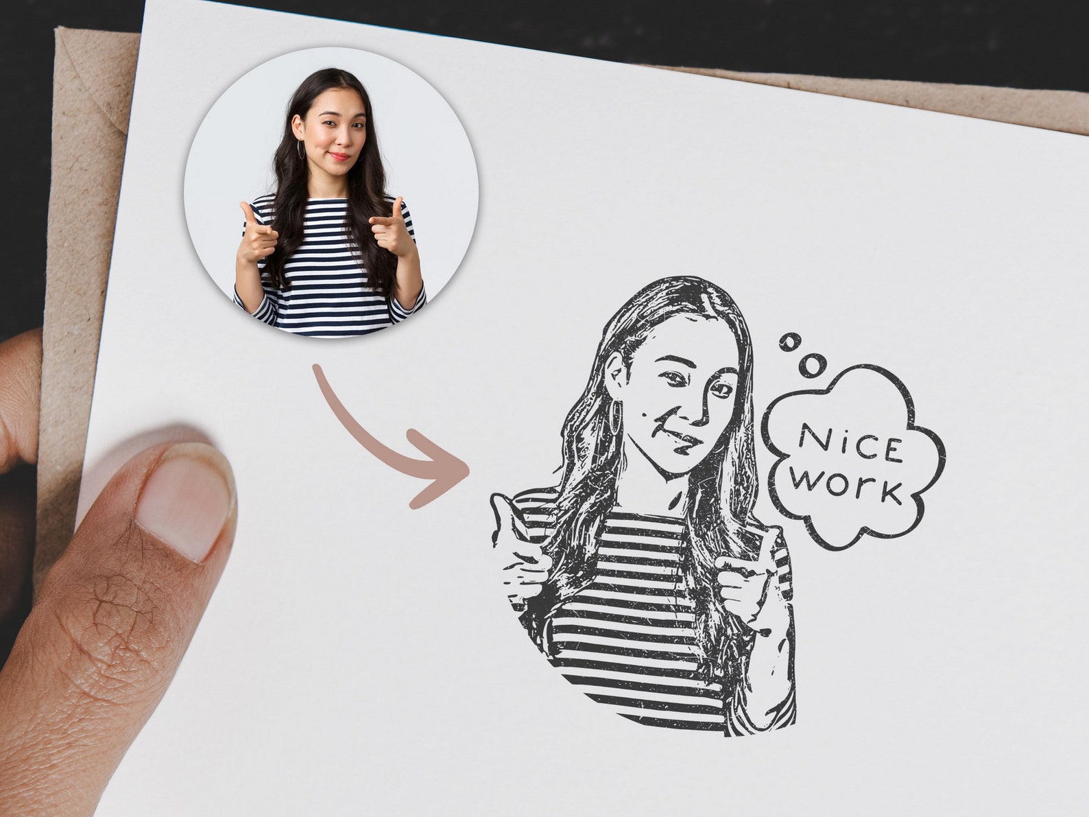 Customized Self-inking Portrait Stamp From Photo 5 Ink Color Ink-self ...