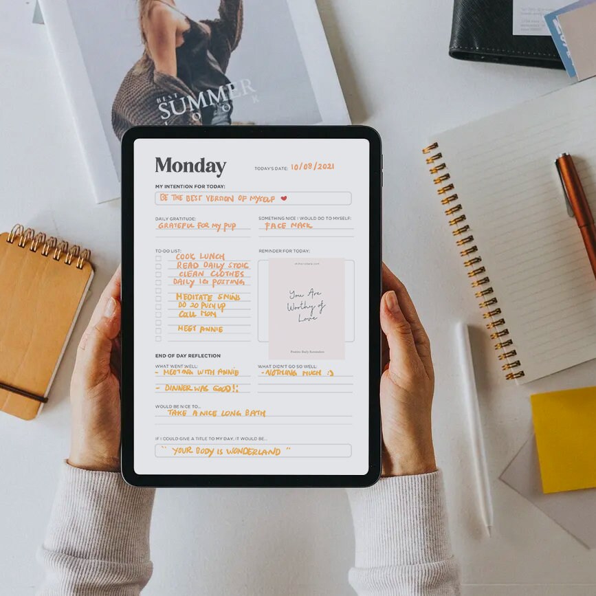 Printable Daily Reflection Journal, Digital Journal for Ipad, Goodnotes ...