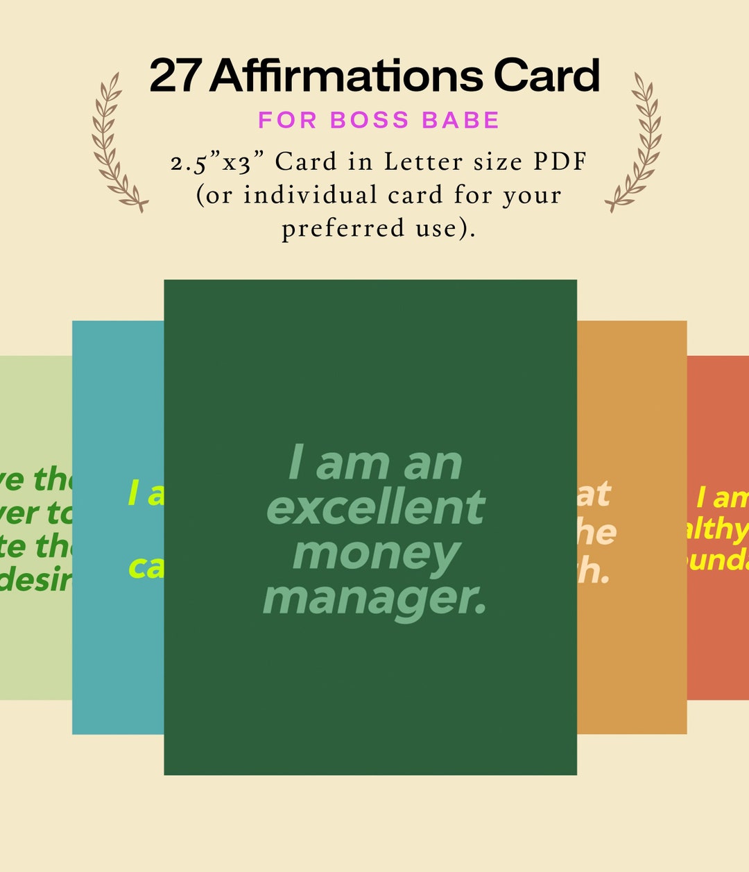 Affirmation Cards for Boss Babe | Digital and Printable Girlboss ...