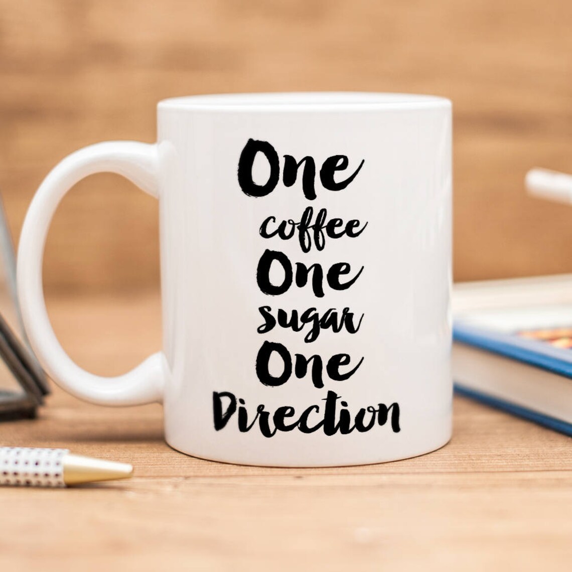 One Direction Mug With Funny Text one Coffee One Sugar | Etsy