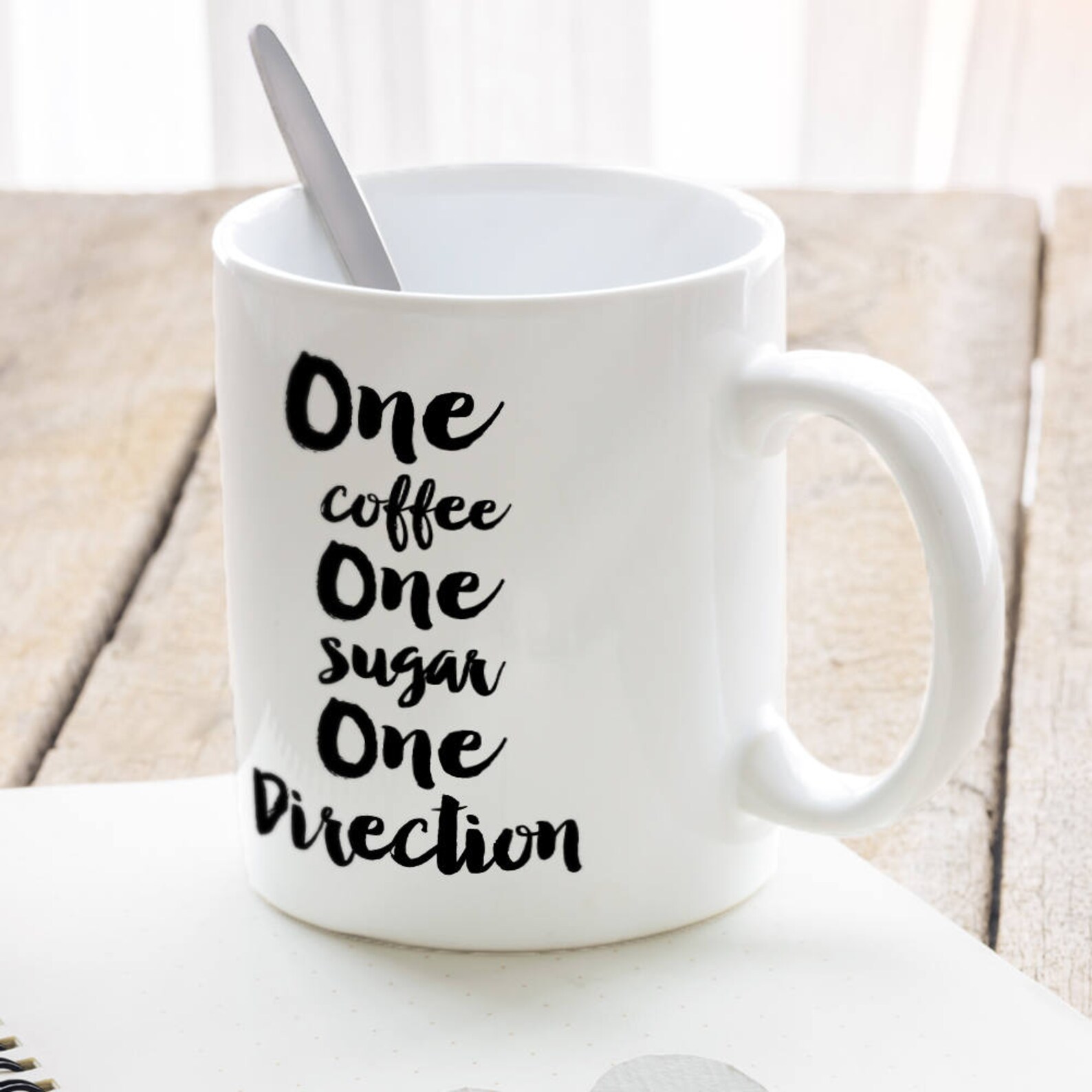 One Direction Mug With Funny Text one Coffee One Sugar | Etsy