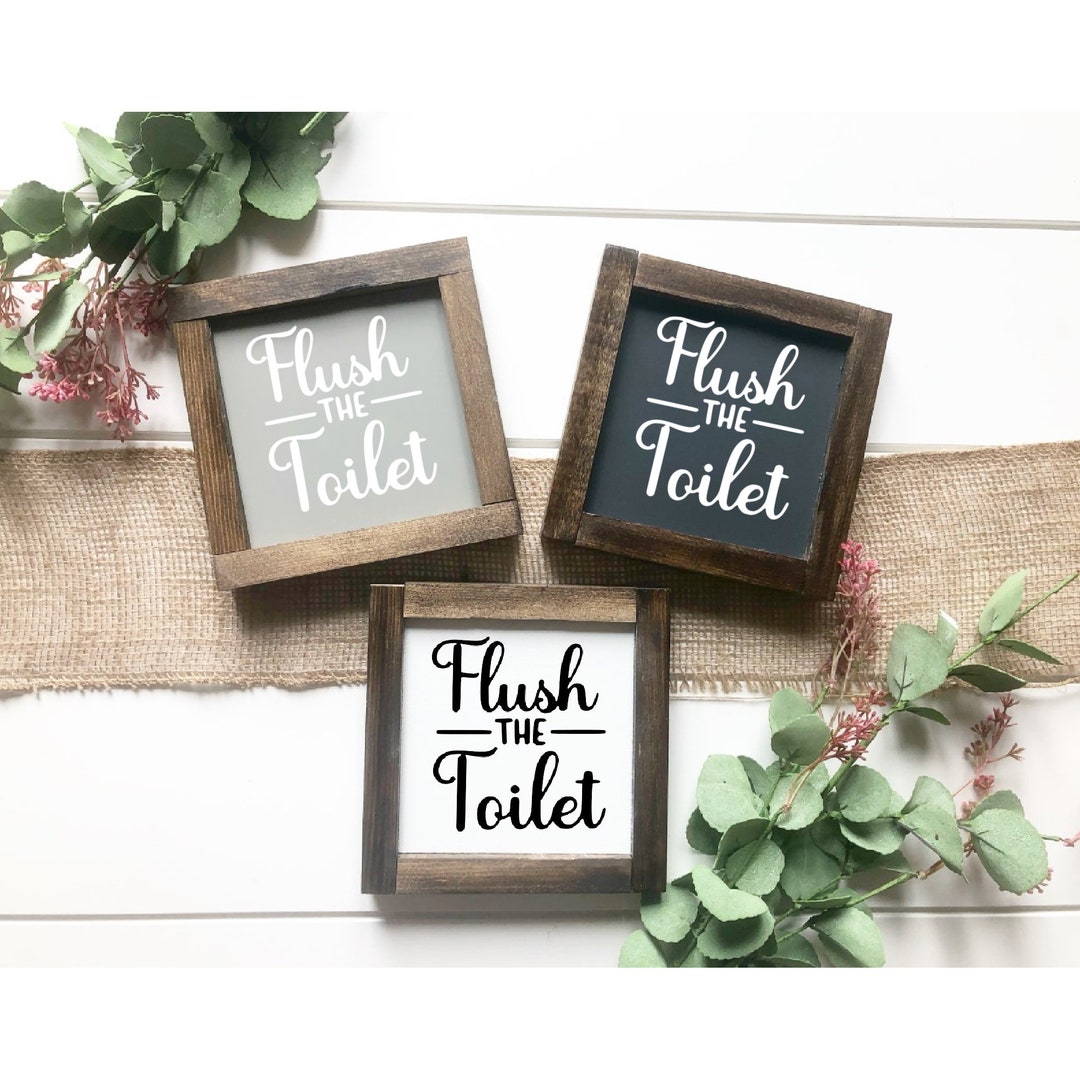 Bathroom Sign // Flush the Toilet Sign // Kid's Bathroom - Etsy