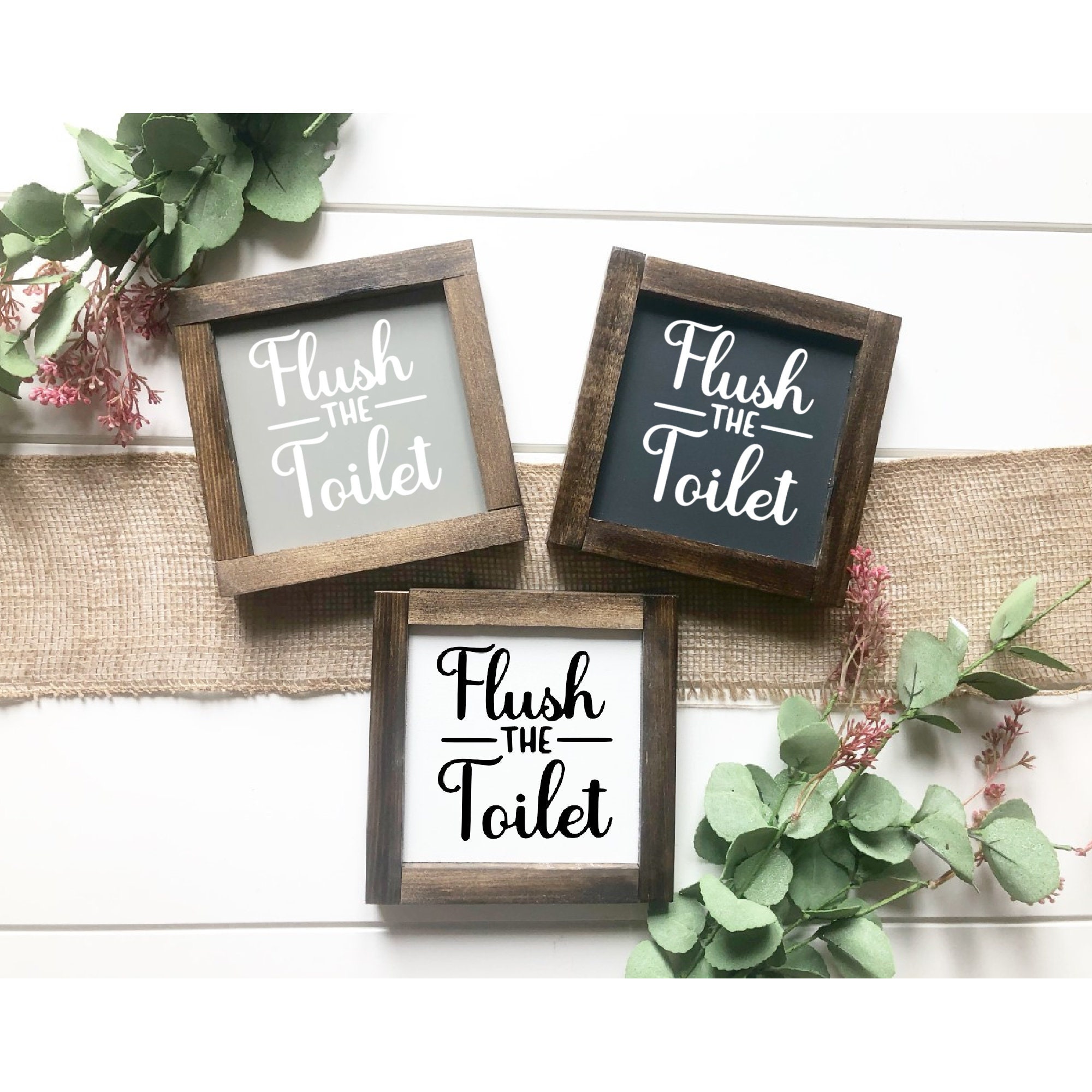Bathroom Sign // Flush the Toilet Sign // Kid's Bathroom - Etsy