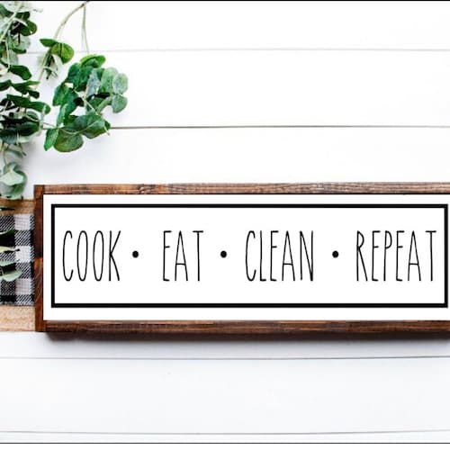 Kitchen Sign // Cook Eat Clean Repeat // Farmhouse Kitchen - Etsy Canada
