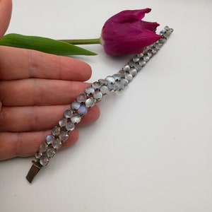 Antique Moonstones Bracelet in Graduated Double Row Design in Silver ...