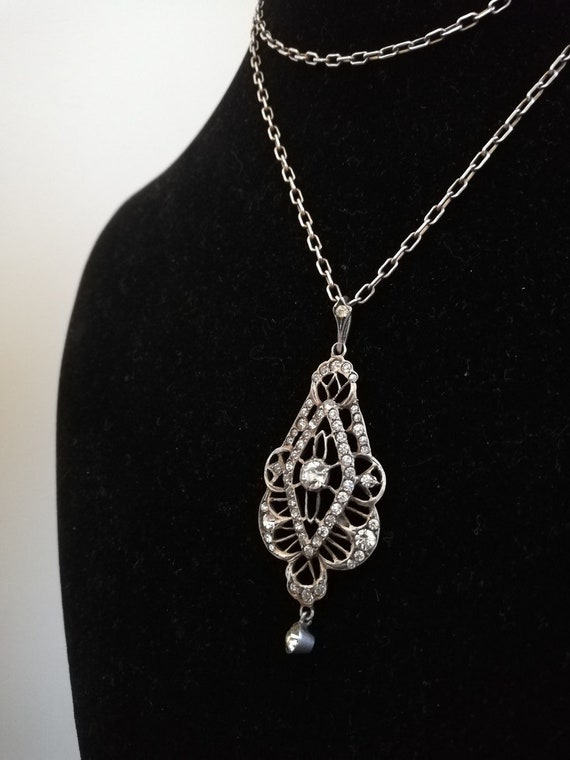 Belle Epoque c1910 attractive silver and paste drop p… - Gem