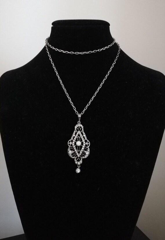 Belle Epoque c1910 attractive silver and paste drop p… - Gem