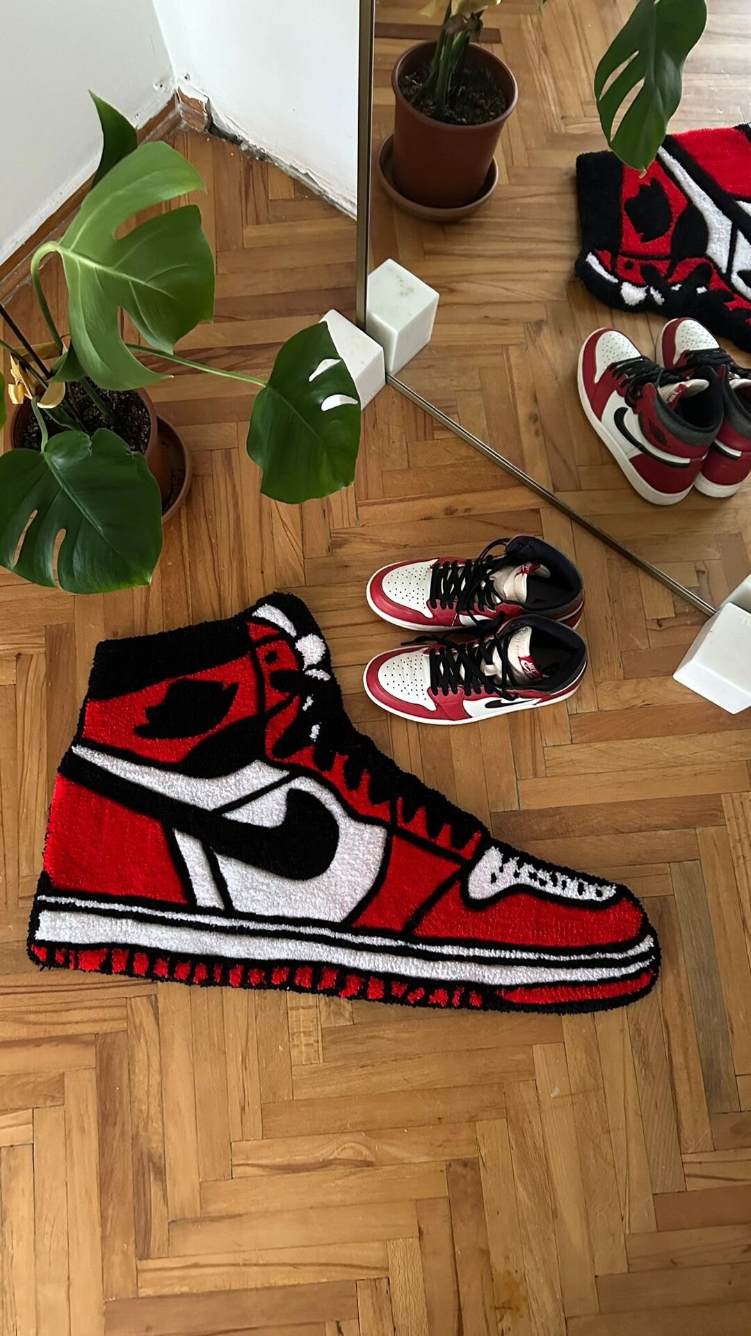 Handmade Nike Jordan 1 High Chicago Sneaker Tufted Rug / Wall Hanging ...