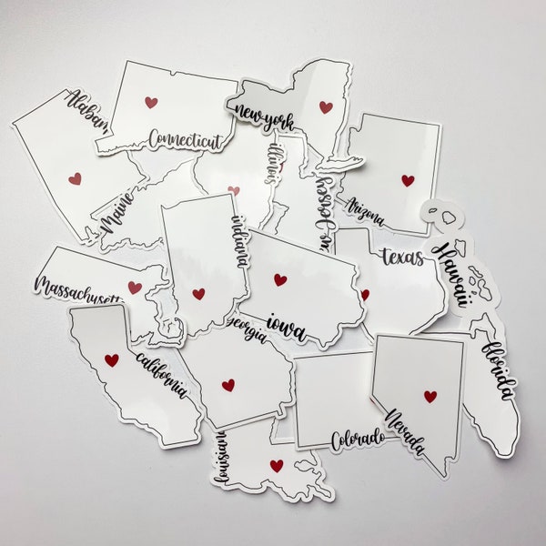50 States Stickers - Etsy