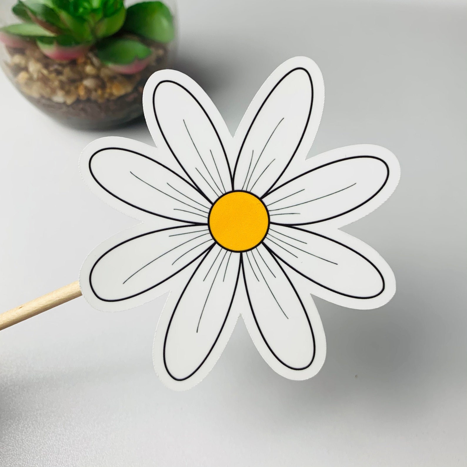 Daisy Sticker Daisy Decal Sticker Weatherproof Flower Sticker | Etsy